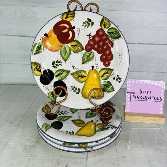 Oneida | Dining | Oneida Vintage Fruit Hand Painted Large Apples Pears ...